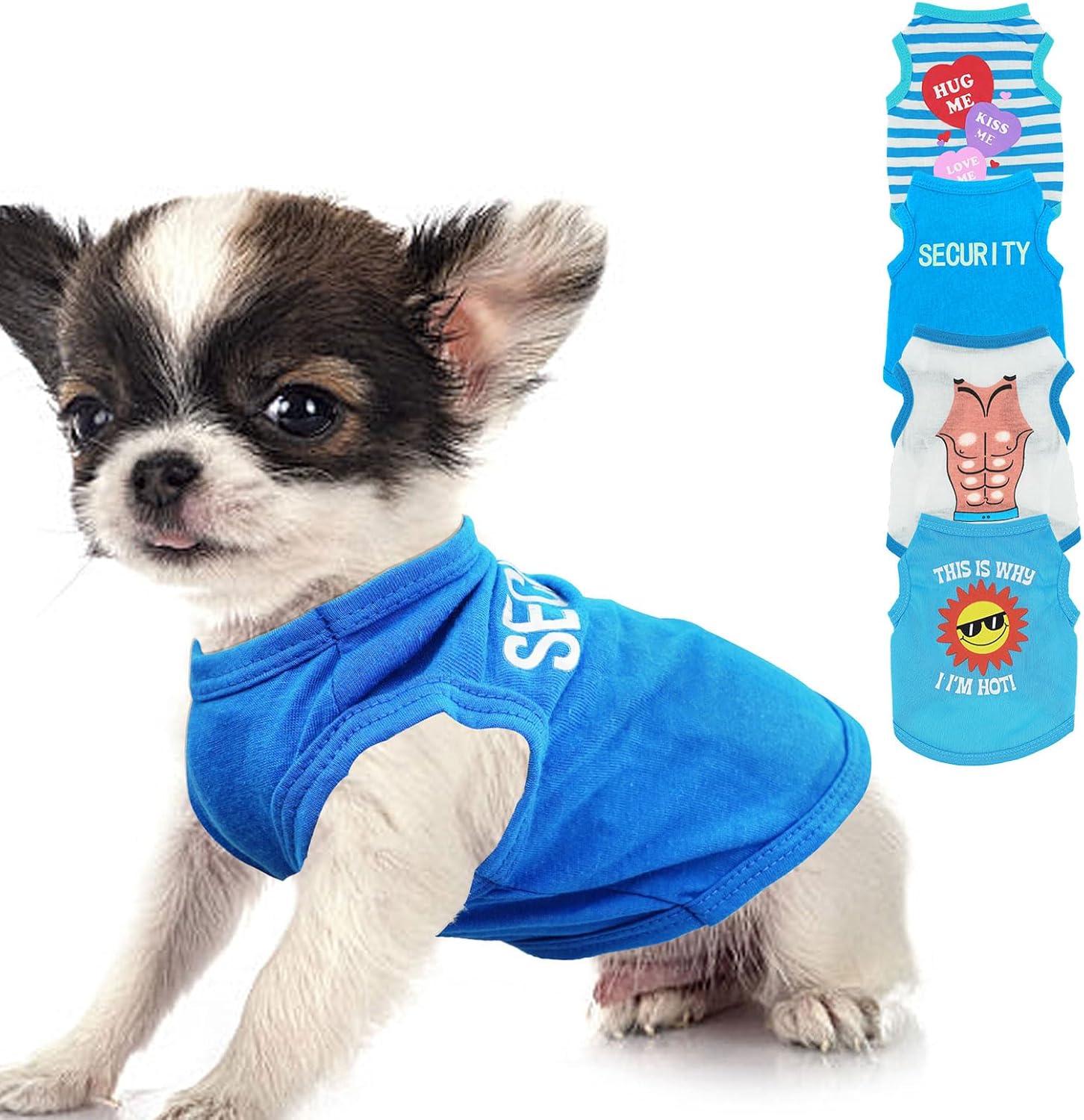 Amazon.com : Generic 4 Pieces Dog Clothes for Small Dogs Chihuahua ...