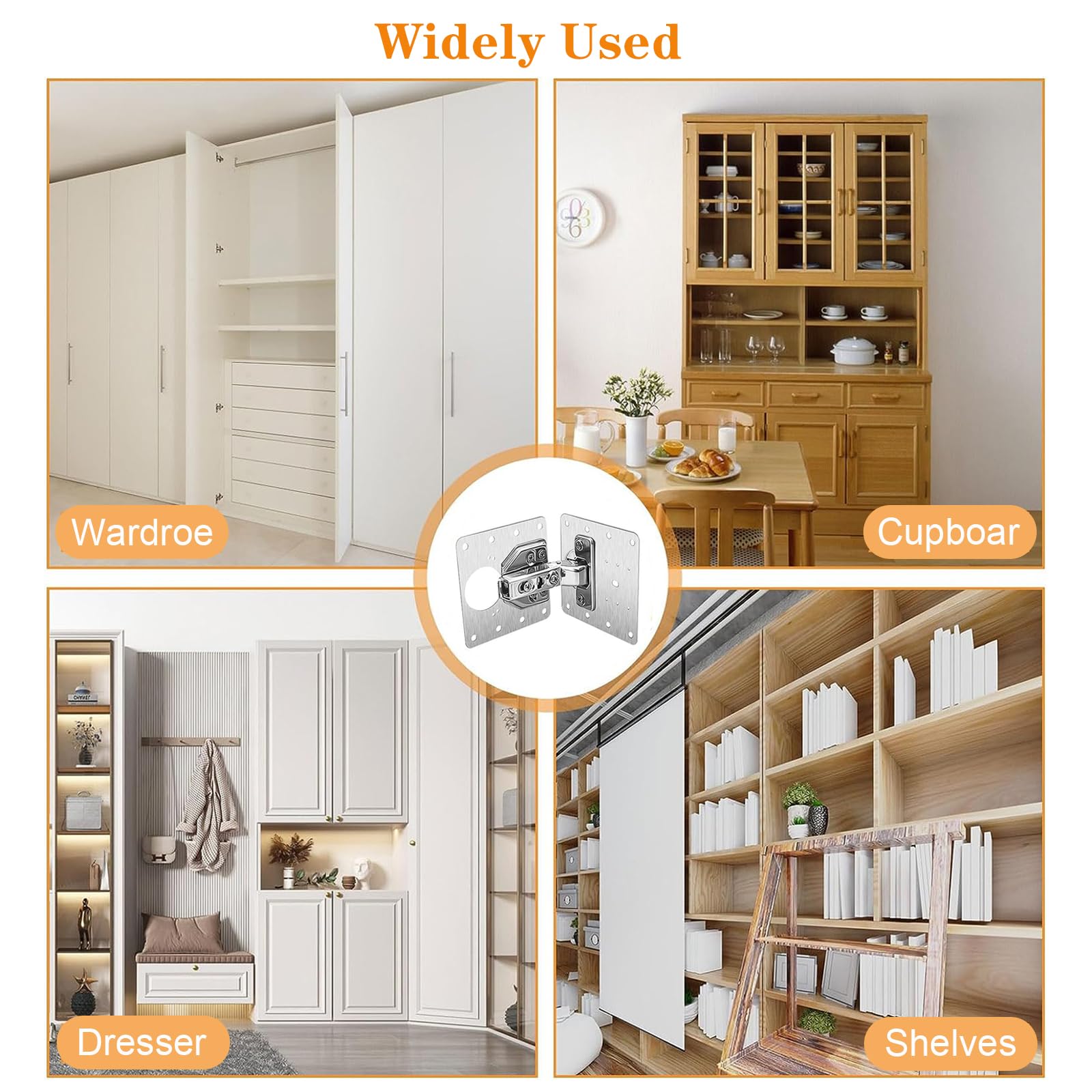 Pack of 12 Stainless Steel Hinge Repair Kit, Hinge Repair Plates with ...