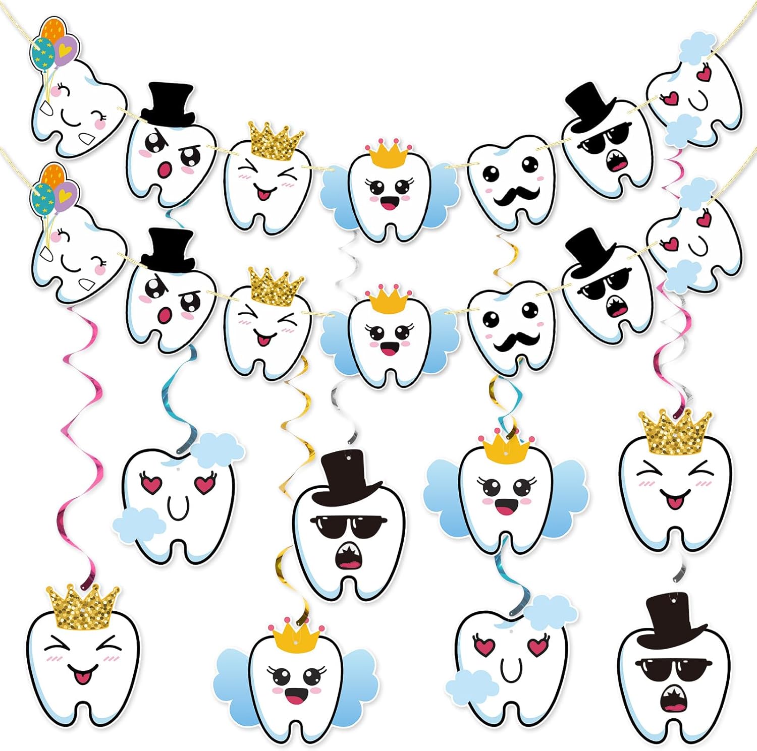 Amazon.com: FOZEE Tooth Party Decorations, Smiles Teeth Banner ...