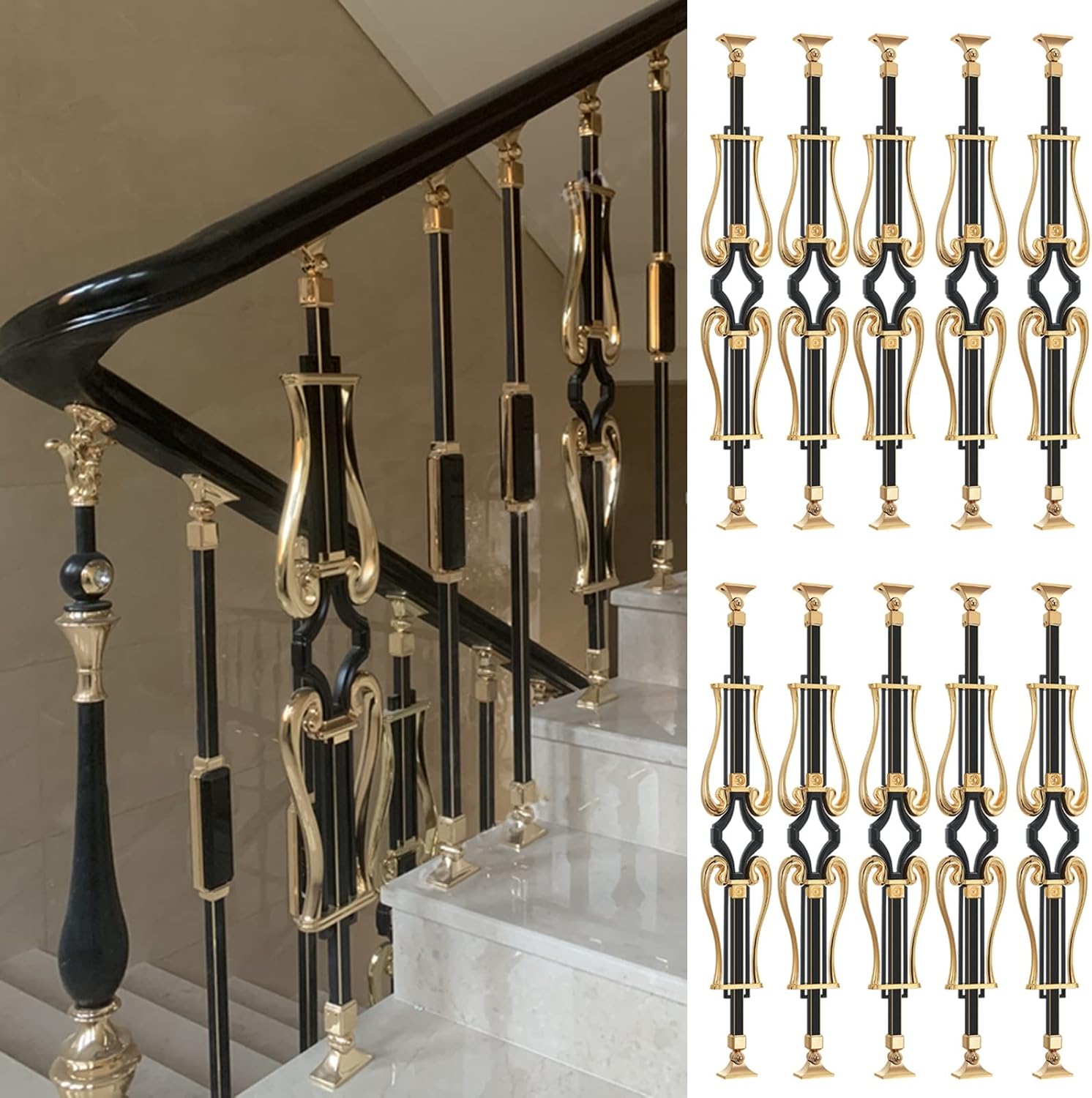 Amazon.com: Metal Staircase Baluster Spindle For Deck Stair/ Villa ...