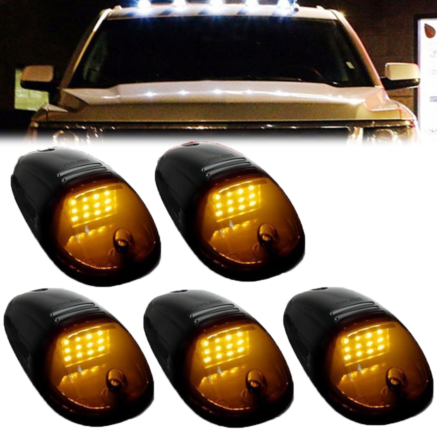 Amazon.com: No Drill Car Cab Lights,Solar Cab Lights for Truck Upgraded ...