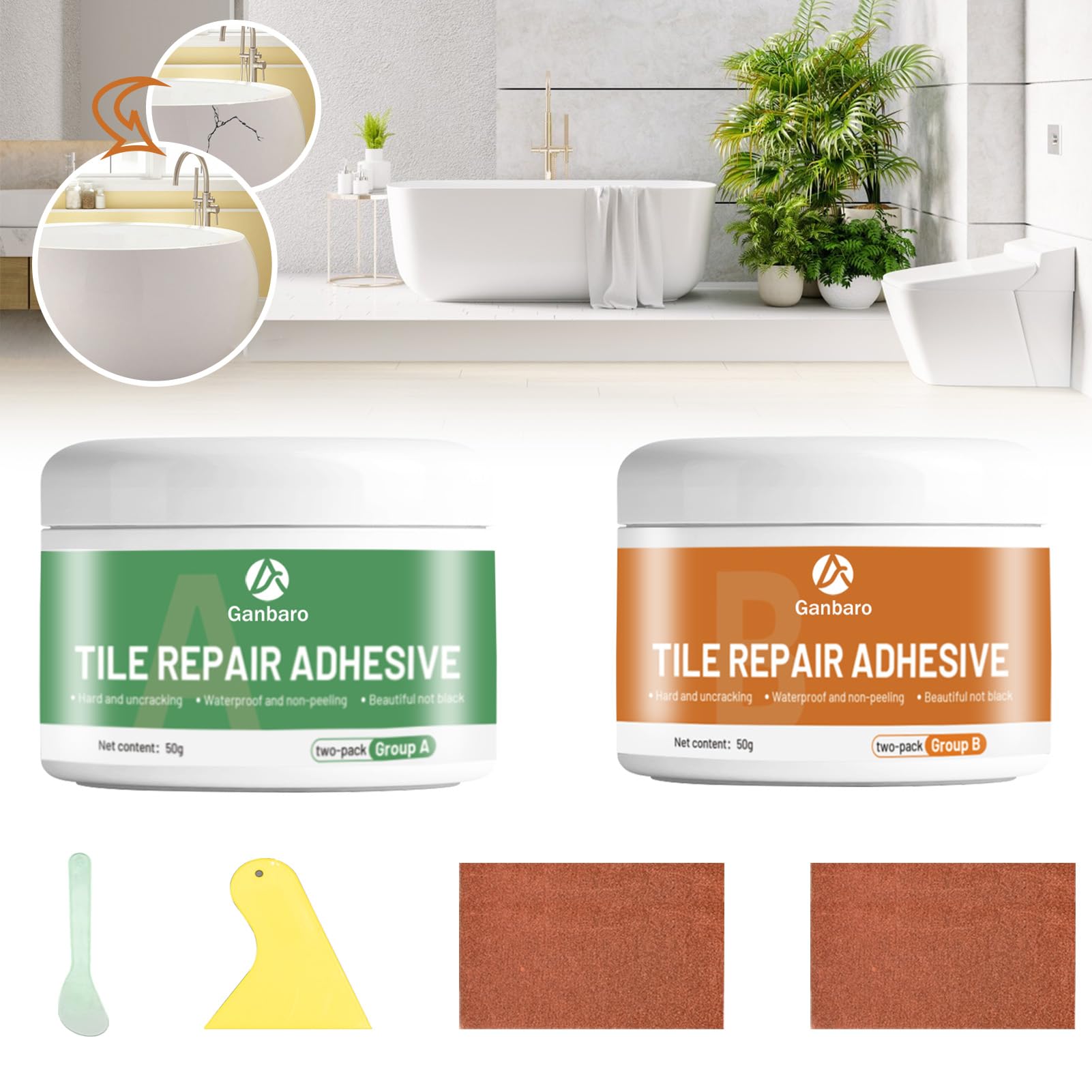 Ceramic Repair Paste, Bathtub Repair Kit White, Enamel Tub Tile Repair ...