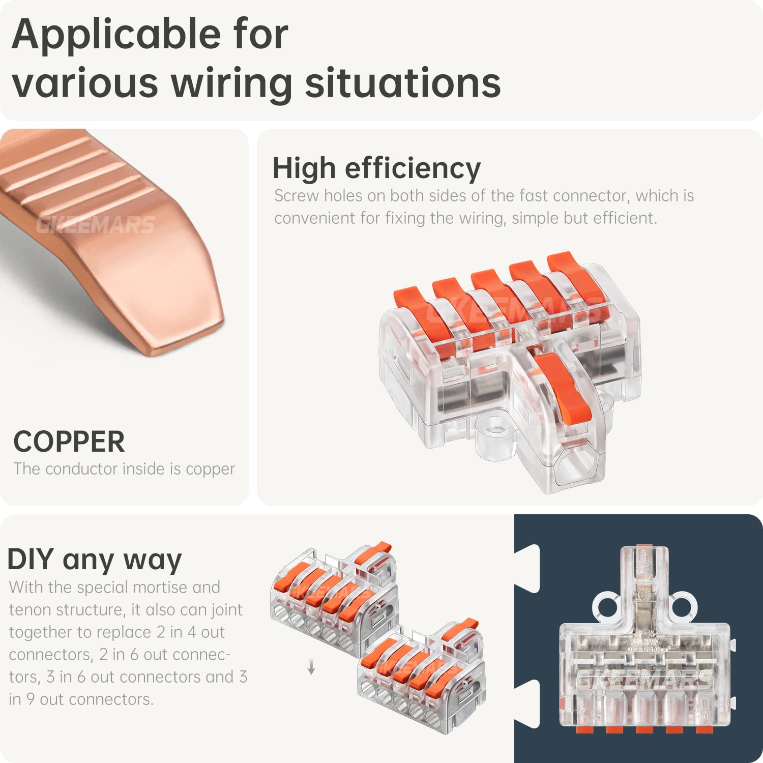 Snapklik.com : GKEEMARS 10Pcs Mini Electrical Wire Connectors, DIY ...
