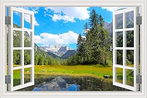 Amazon.com: 3D Faux Window Wall Sticker Peel and Sticker Removable Self ...