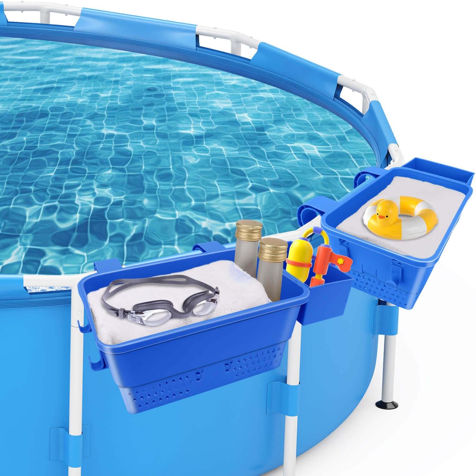 Amazon.com: ALDMIO Swimming Pool Storage Basket, Above Ground Pool ...
