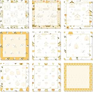 9 Pieces Bee Sticky Notes Adhesive Bee Memo Notes Self-Stick Note Pads ...