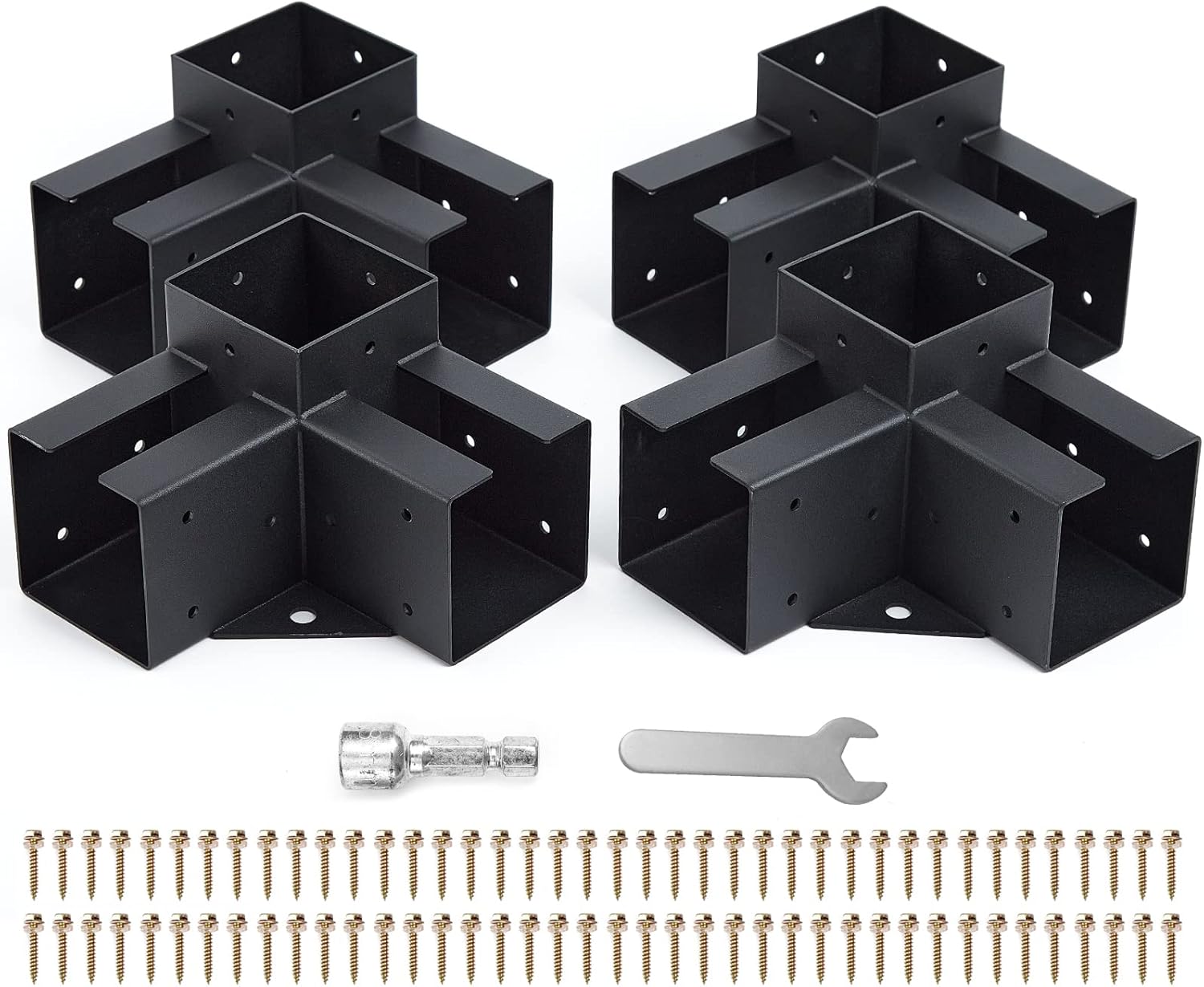 Amazon.com: Erinaik Stainless Steel 3-Way Right Angle Corner Bracket ...