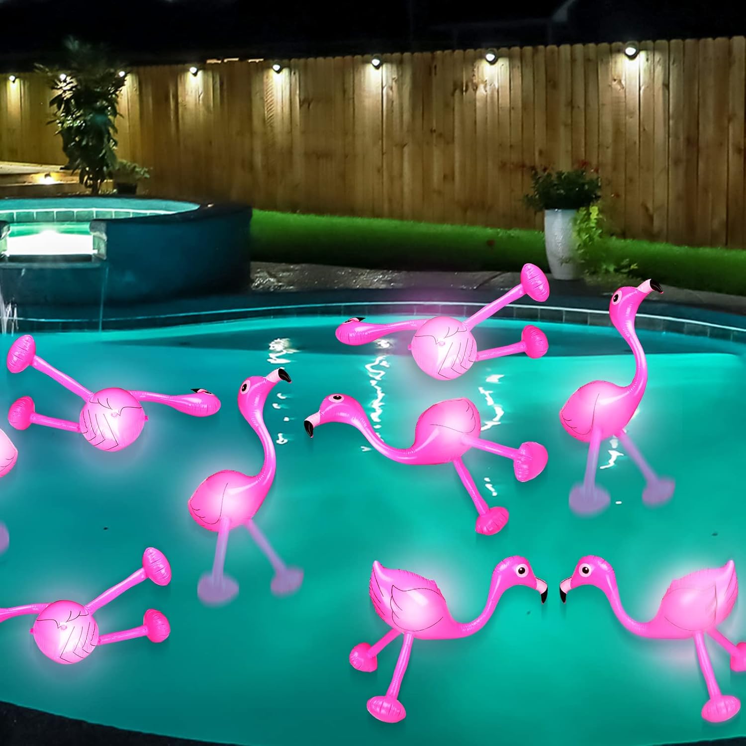 8 Pcs Inflatable Pink Flamingo Inflatable Glow Flamingo Decor Flamingo ...