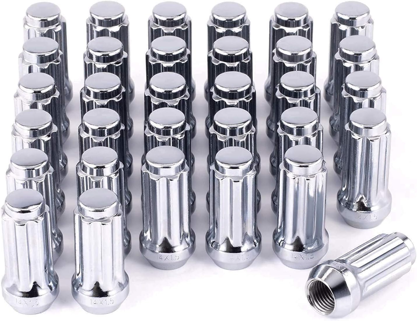 Orion Motor Tech 32 PCS Truck Lug Nuts 14x1.5, Chrome Plated, Cone Seat ...