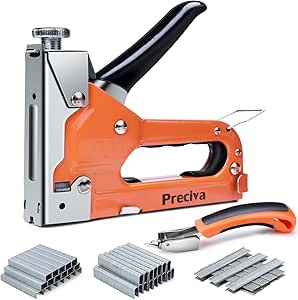 Staple Gun Kit, Preciva 3-in-1 Heavy Duty Stapler Gun Kit, Hand Steel ...