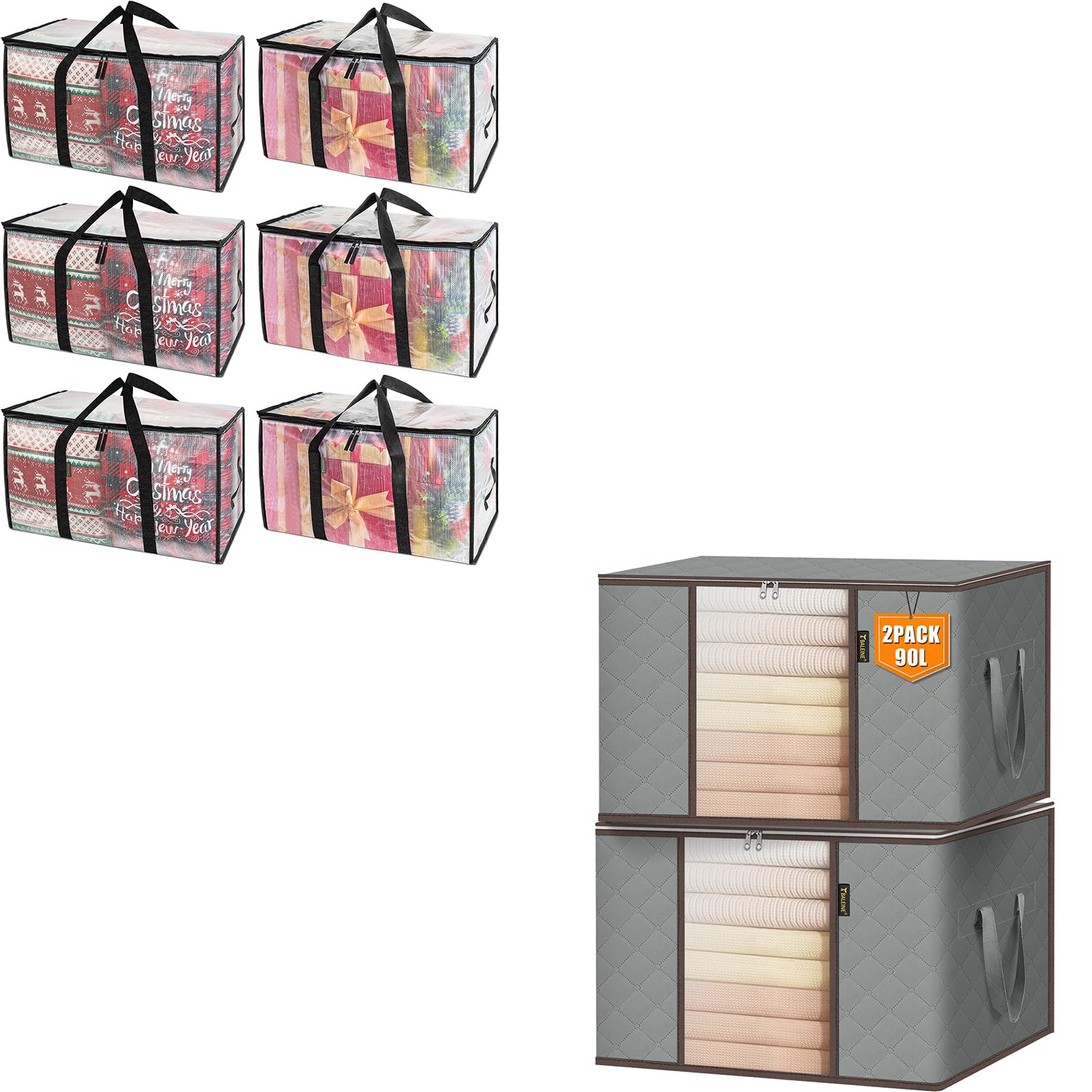 Amazon.com: BALEINE 6-Pack Oversized Moving Bags + 2 Pack Clothes Storage Bags (24 Gallon ...