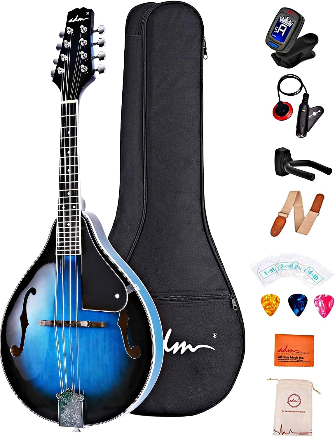 Amazon.com: GUGY Mandolin Instrument - A Style 8-Strings Mandolin ...