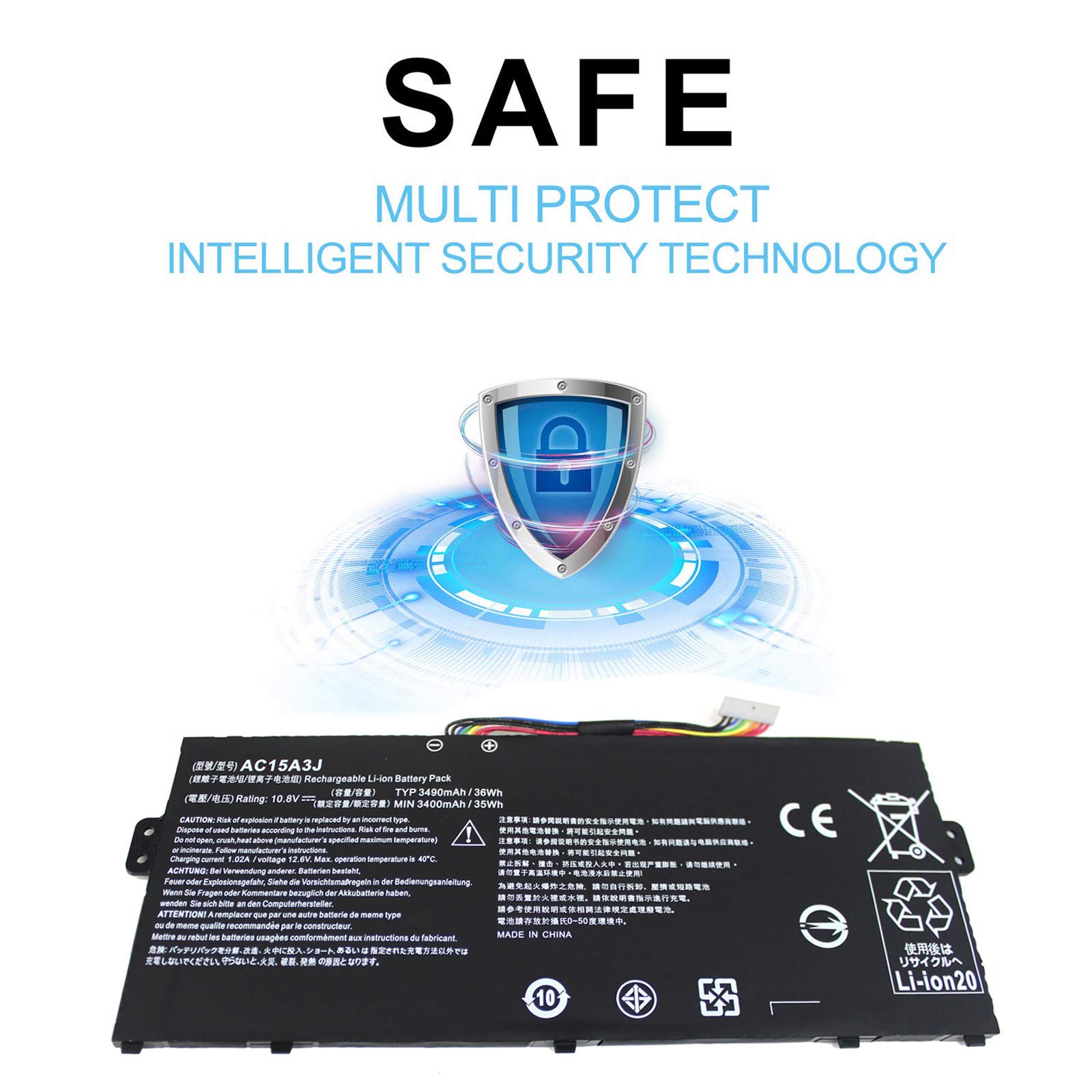 Gomarty AC15A3J AC15A8J Laptop Battery Compatible for Acer Chromebook ...