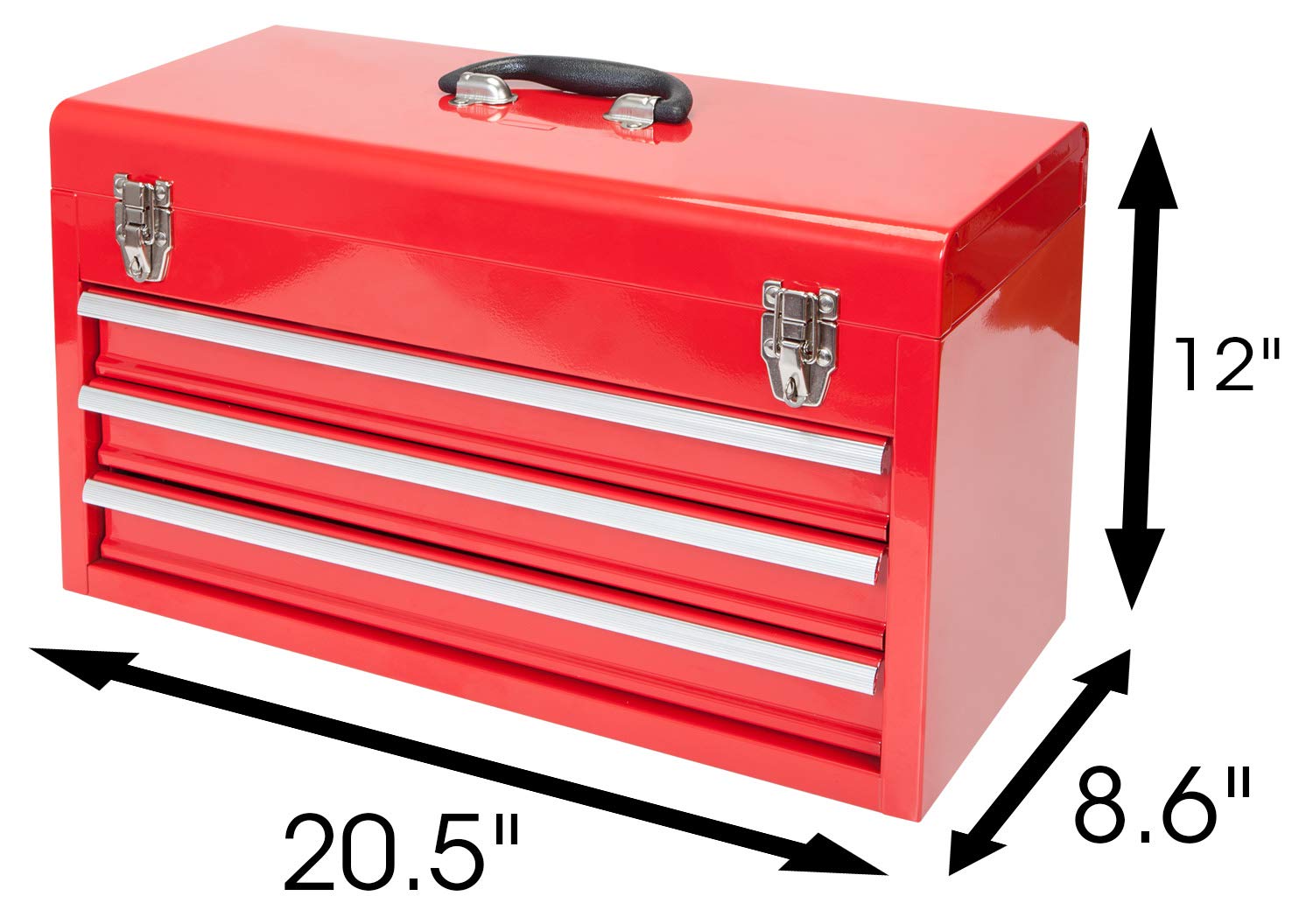 BIG RED ANTBD133-XB Torin 20" Portable 3 Drawer Steel Tool Box with ...