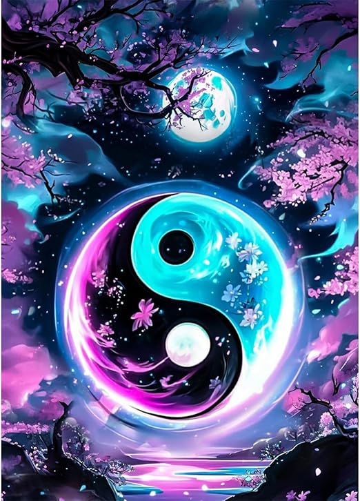 Amazon.com: Lxmsja Yin Yang Diamond Art Kits for Adults, Moon DIY Full ...