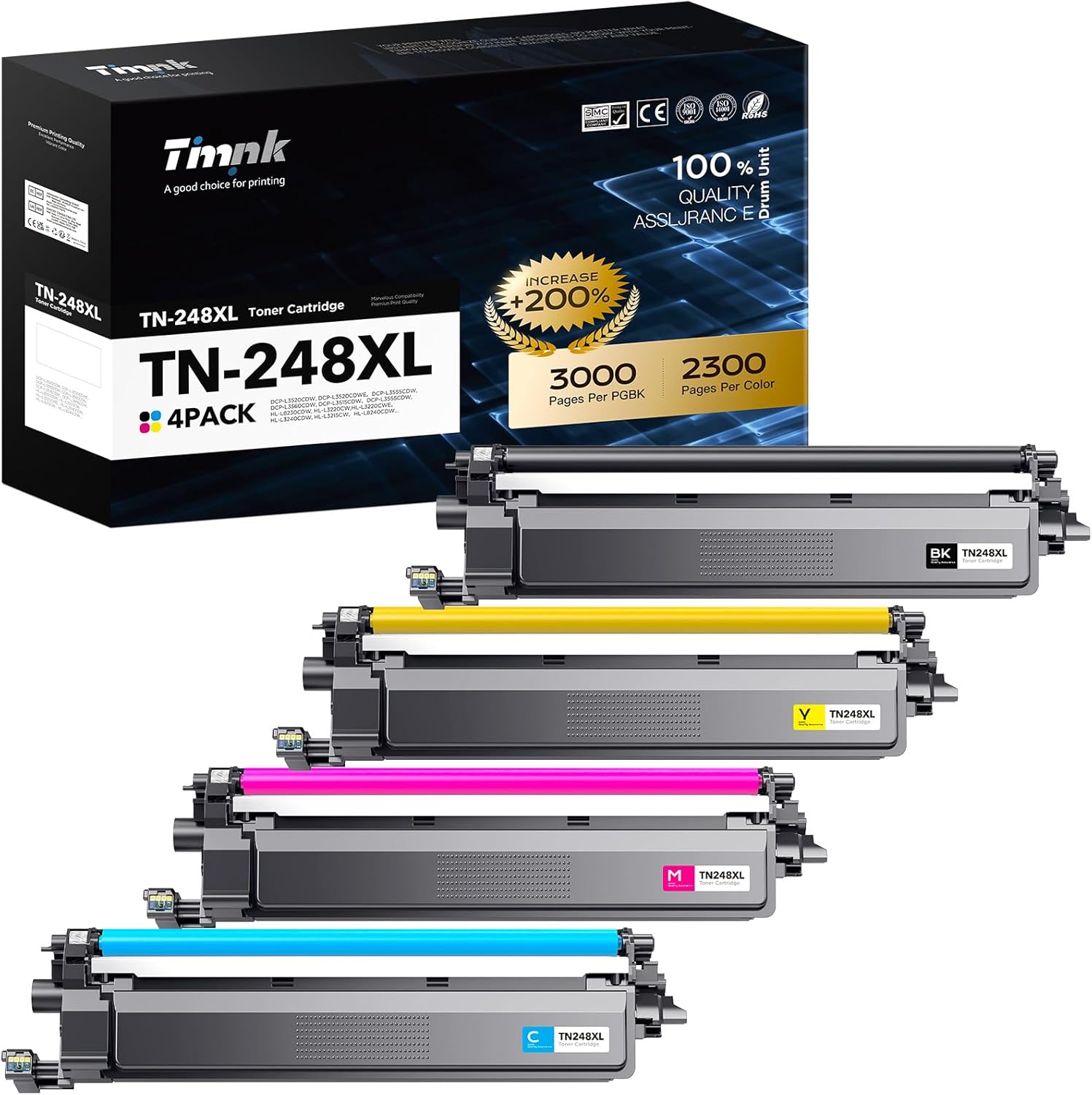 Timink TN248xl Compatible Toner Cartridge Brother tn248 tn248bk Print ...