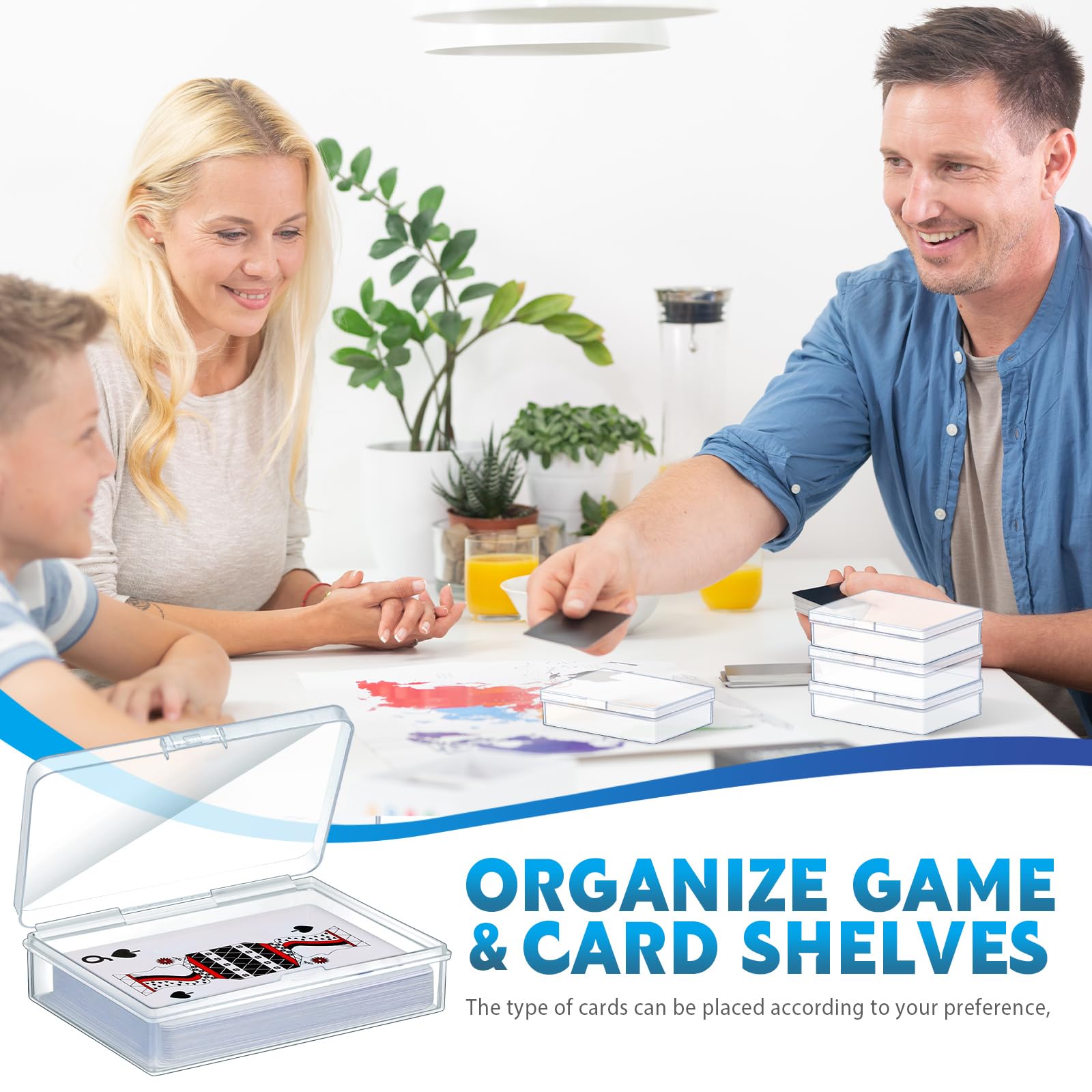 Vicenpal 100 Pcs Playing Card Box Trading Card Case Clear Card Deck ...