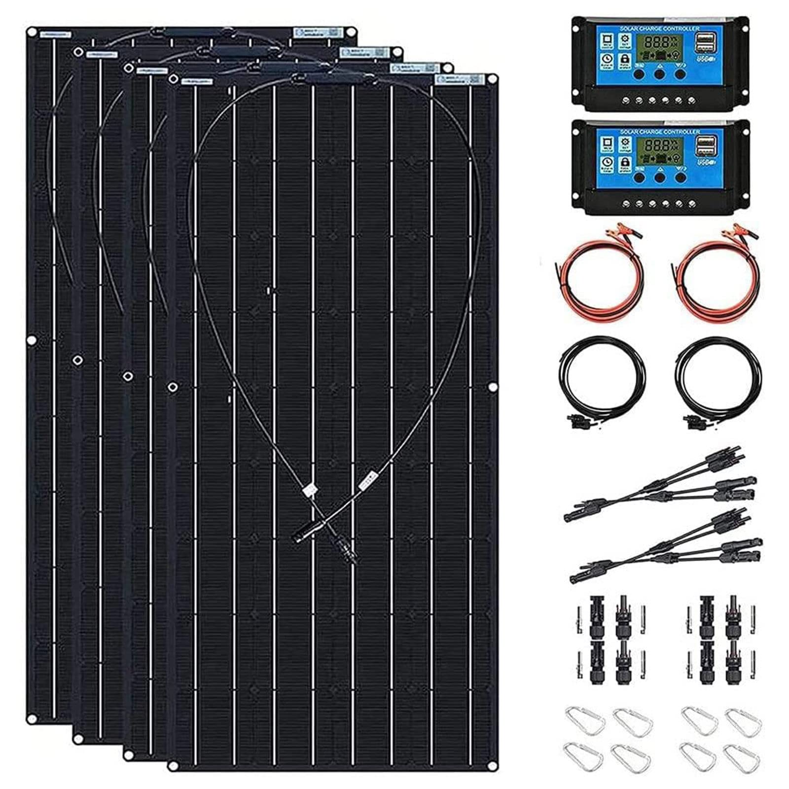Buy 1200W Solar Panel Kit,4X300W Flexible Monocrystalline Solar Panels ...