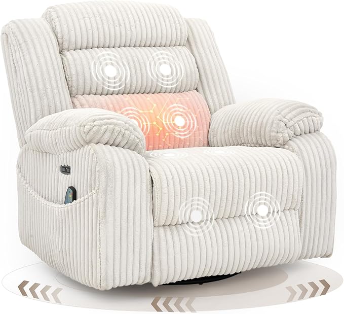 Amazon.com: SINCRUMI Power Swivel Rocker Recliner Chair for Adults with ...