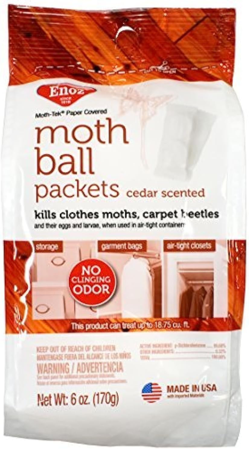 Amazon.com: Enoz Moth Ball Packets - Ceder Scented Kills Clothes Moths ...