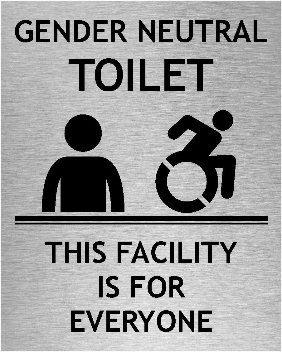 Slimline Aluminium Gender Neutral Toilet Sign – This Facility is for ...