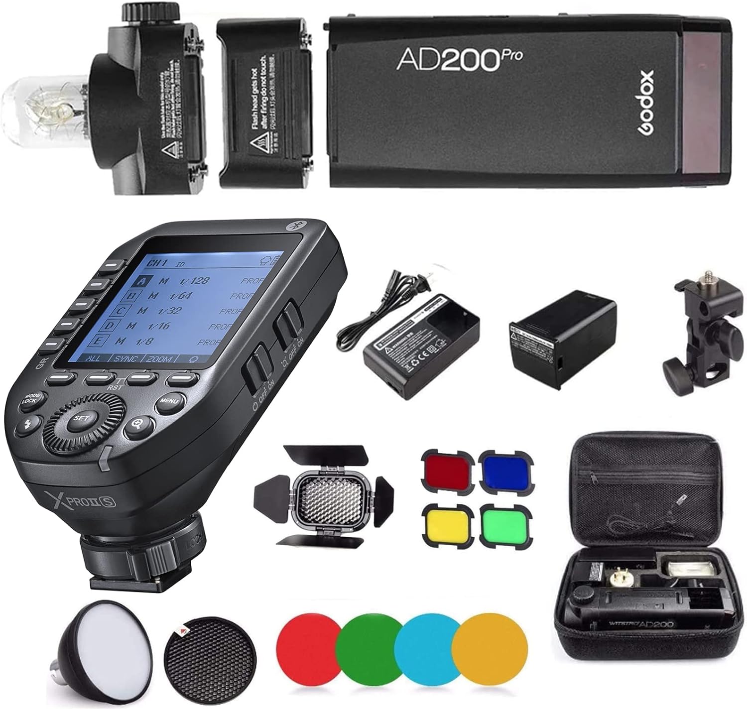 Amazon.com: Godox AD200 Pro Flash w/Godox XProII-S Trigger for Sony, Strobe Speedlight 200Ws 2 ...
