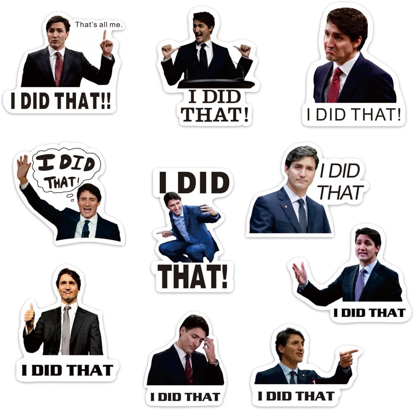 100Pcs I Did That Trudeau Stickers, Waterproof 12 Different Patterns ...
