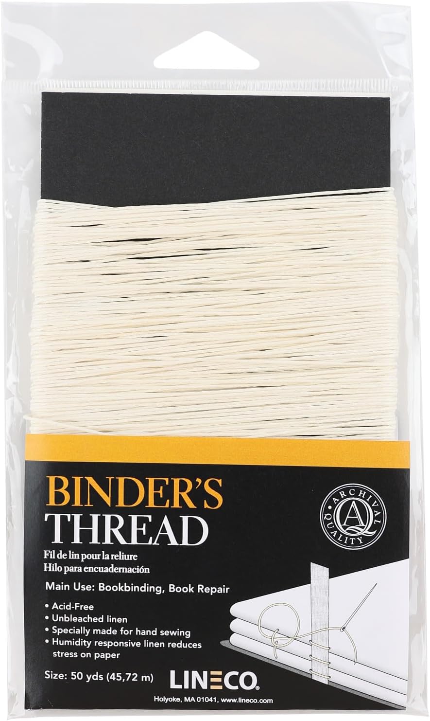 Amazon.com: Lineco, Binding Thread 50 Yards, Acid-Free, for Bookbinding ...