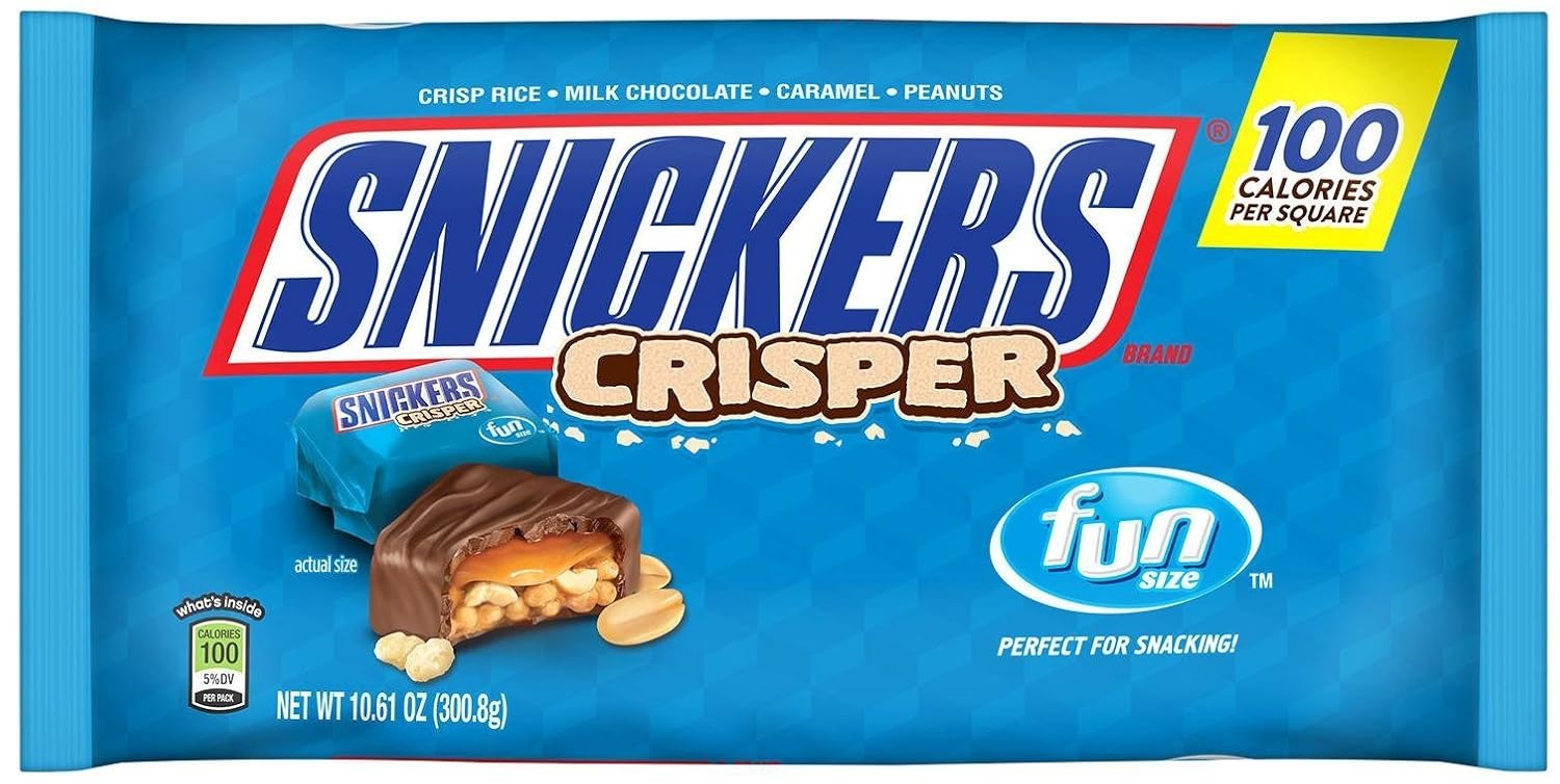 Amazon.com : Snickers Fun Size Crisper Chocolate Candy Bars, 10.61 oz ...