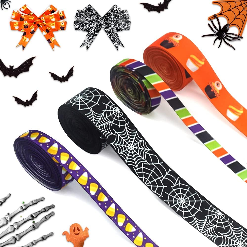Amazon.com: 4PCS Halloween Ribbons Halloween Decor Ribbons Halloween ...
