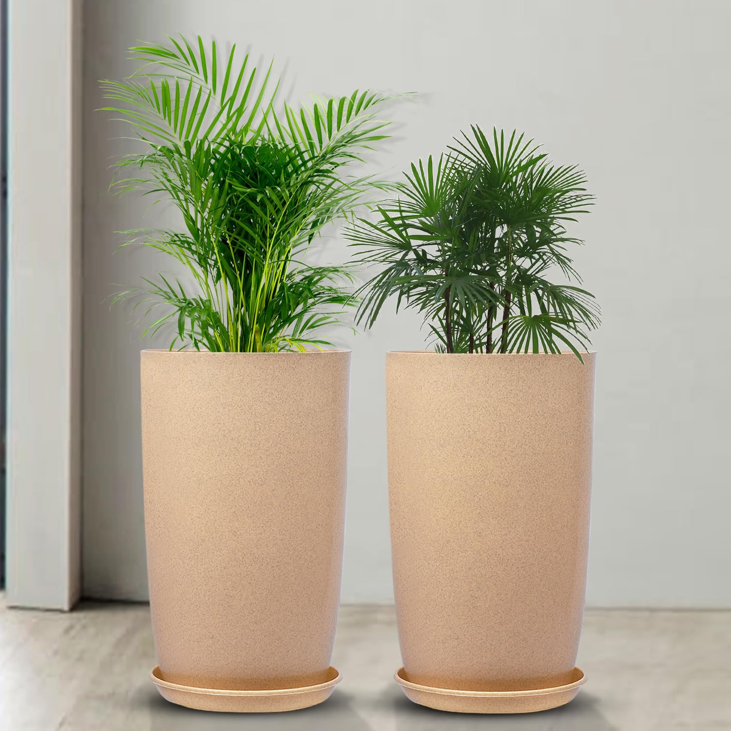 Kuber Industries Pack of 2 Flower Pot with Plate | 18 Inch ...