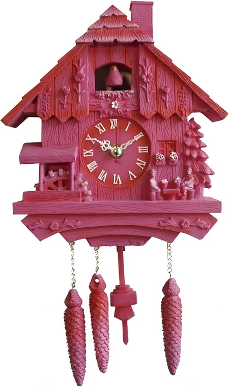 Amazon.com: Silly Wall Clock Cuckoo, Polyresin, Pink : Home & Kitchen