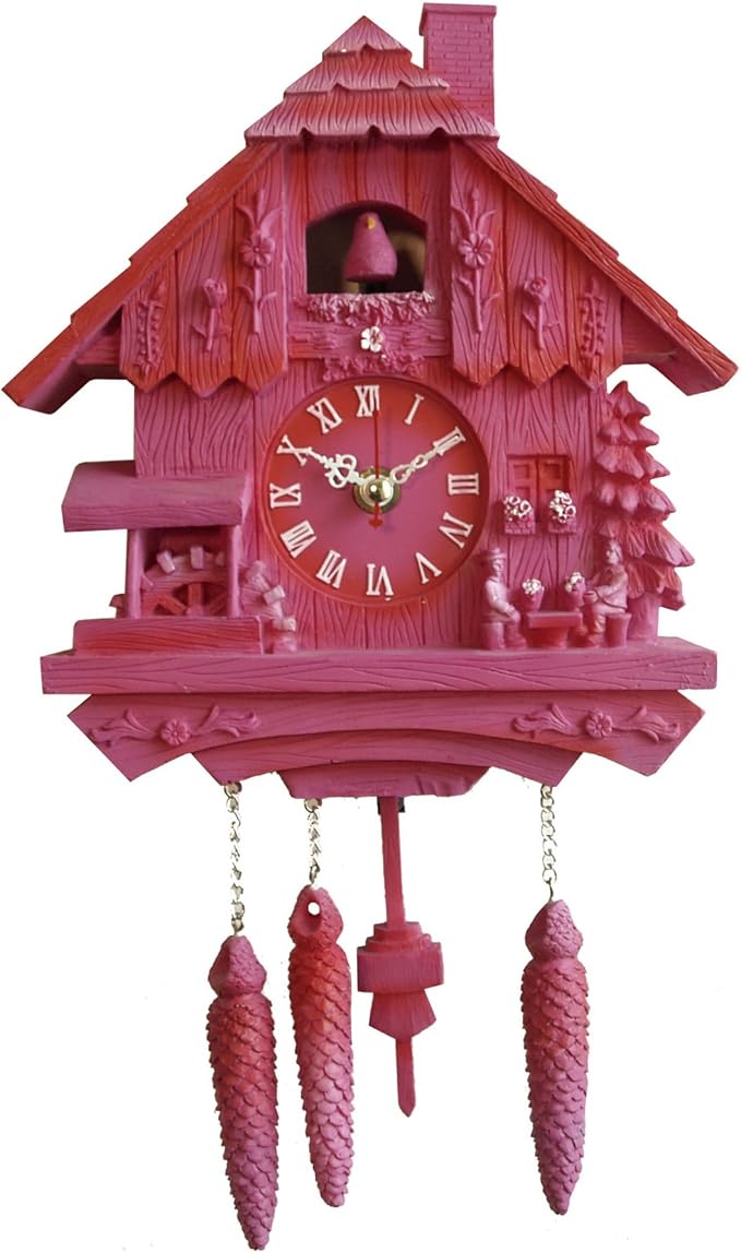 Amazon.com: Silly Wall Clock Cuckoo, Polyresin, Pink : Home & Kitchen
