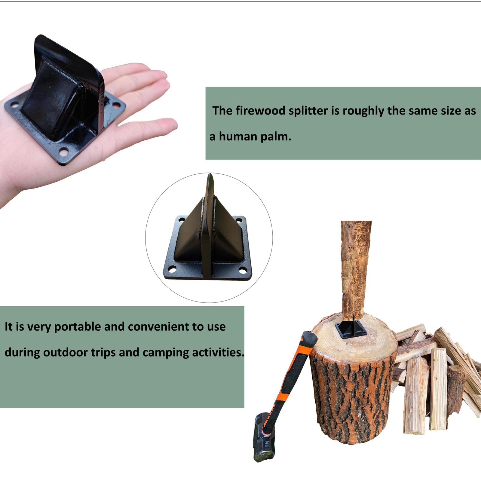 Firewood Kindling Splitter - Portable Log Splitting Tool, Fire Pit And ...