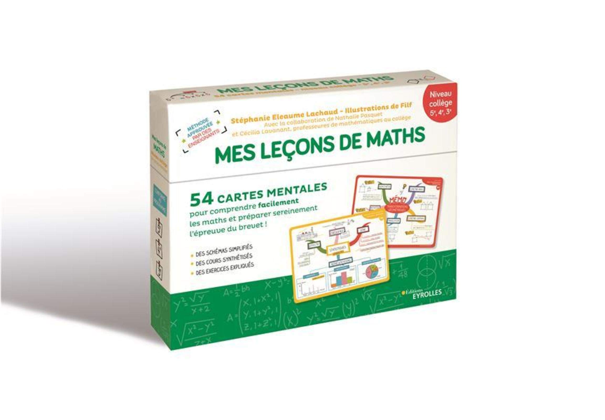 Buy Mes leçons de maths - niveau collège 5e, 4e, 3e: 54 cartes mentales ...