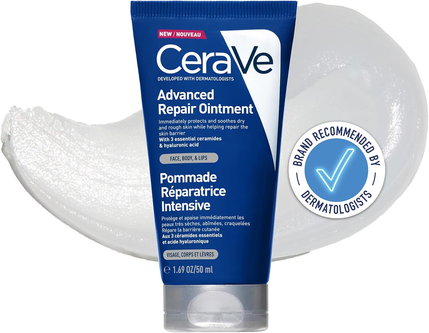 CeraVe Advanced Repair Ointment With Hyaluronic Acid and 3 Essential ...