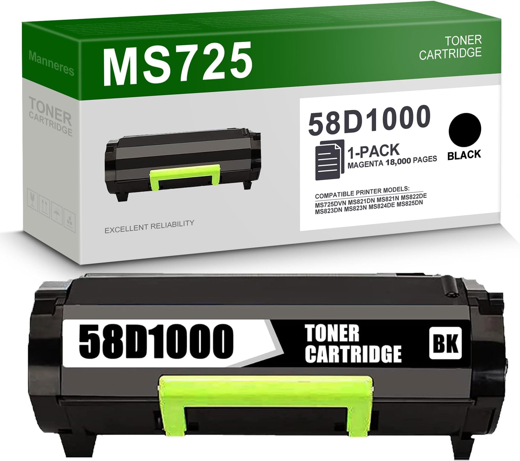 Amazon.com: Sensible Toner Compatible Cartridge for Lexmark 58D1U00 ...