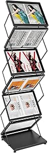 Amazon.com: ZeStarDair Folding Magazine Rack with 6 Pockets Brochure Display Stand Double A4 ...