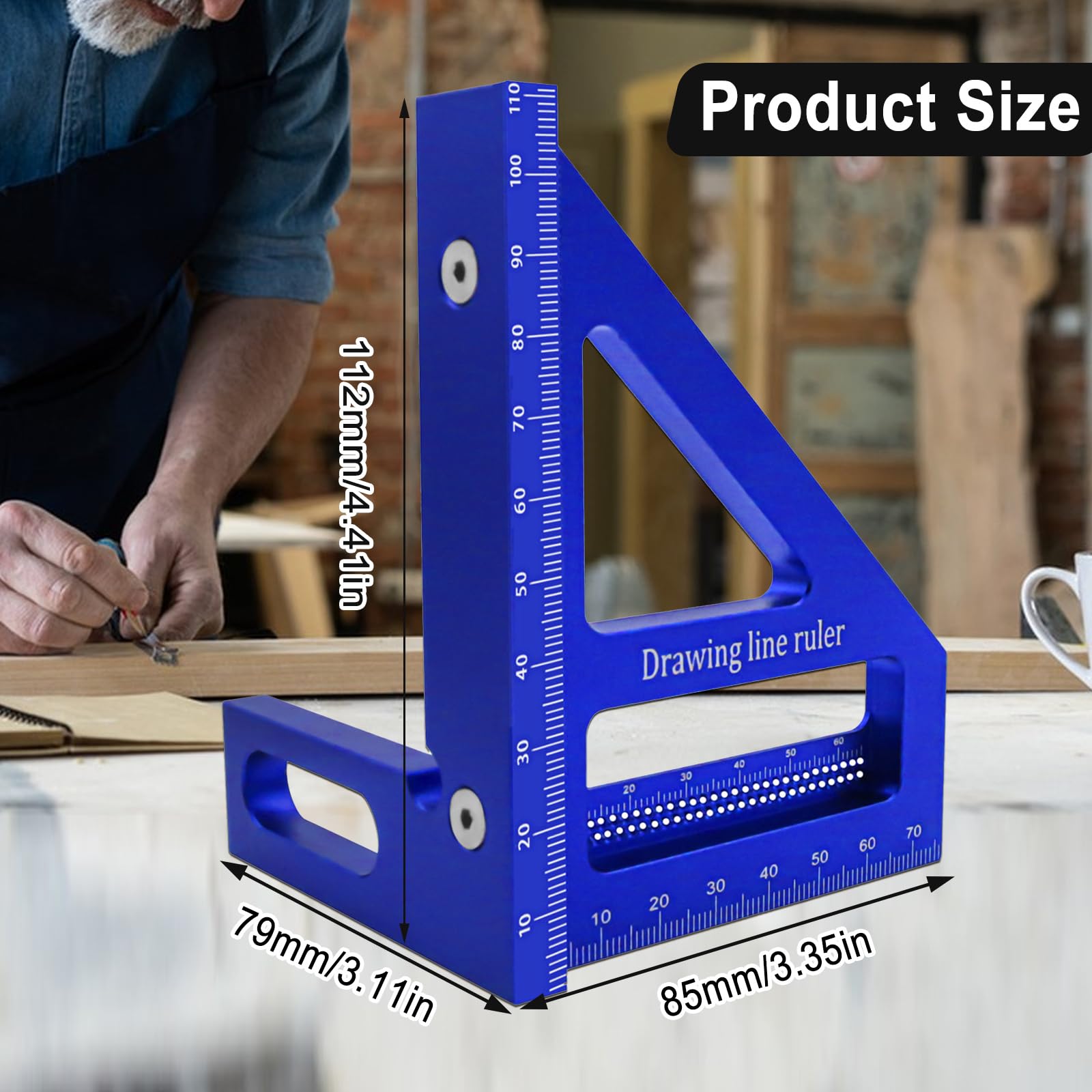Snapklik.com : 3D Multi Angle Measuring Ruler, 45 90 Degree Triangle ...