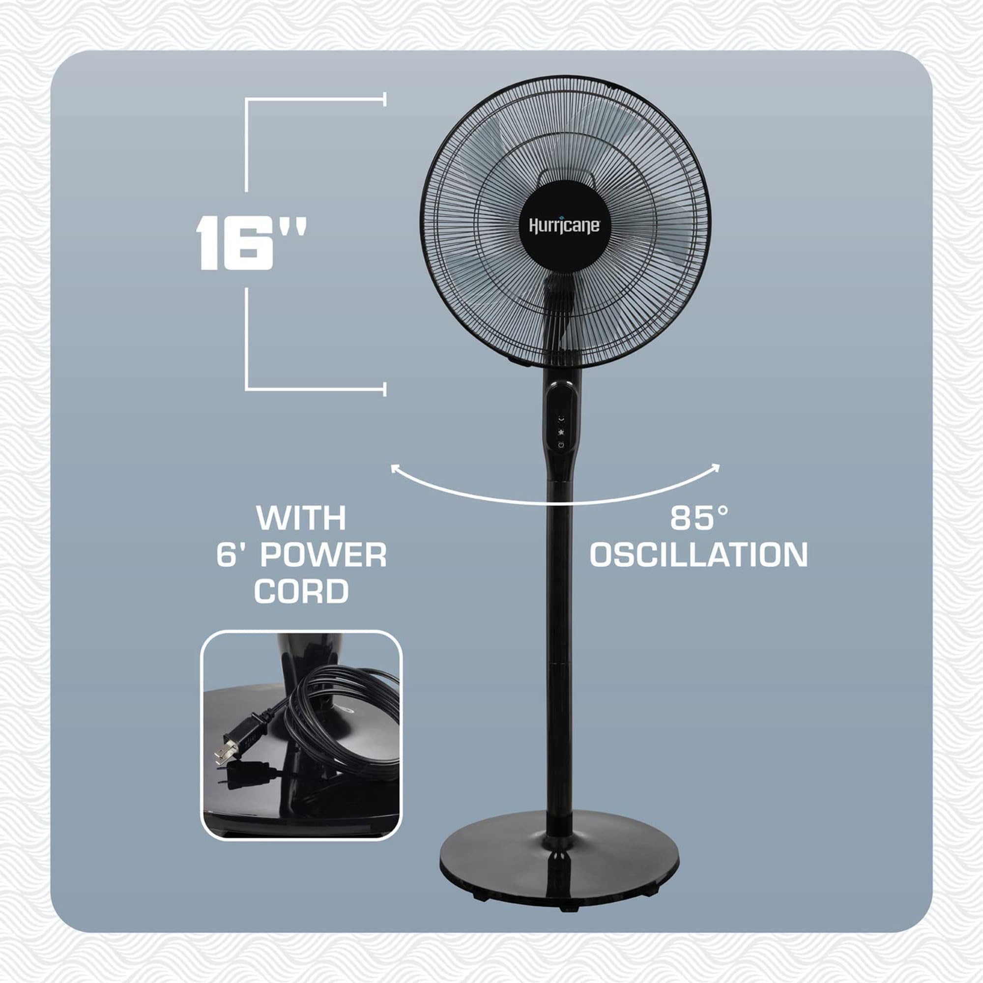 Snapklik.com : Hurricane Oscillating Pedestal Stand Fan, 12-Speed ...