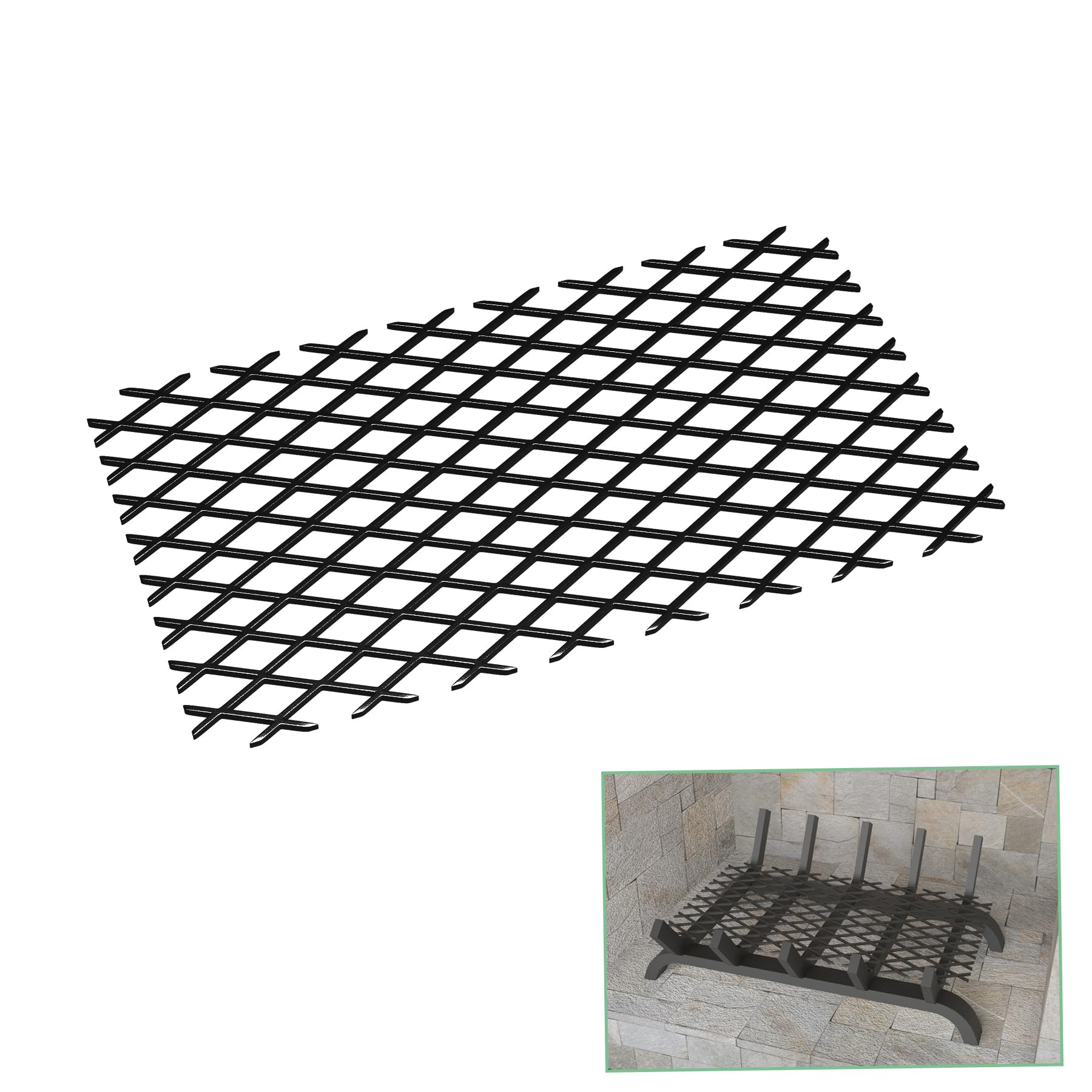 Grate For Fireplace Fireplace Grate Ember Retainer,12x7inches Steel ...