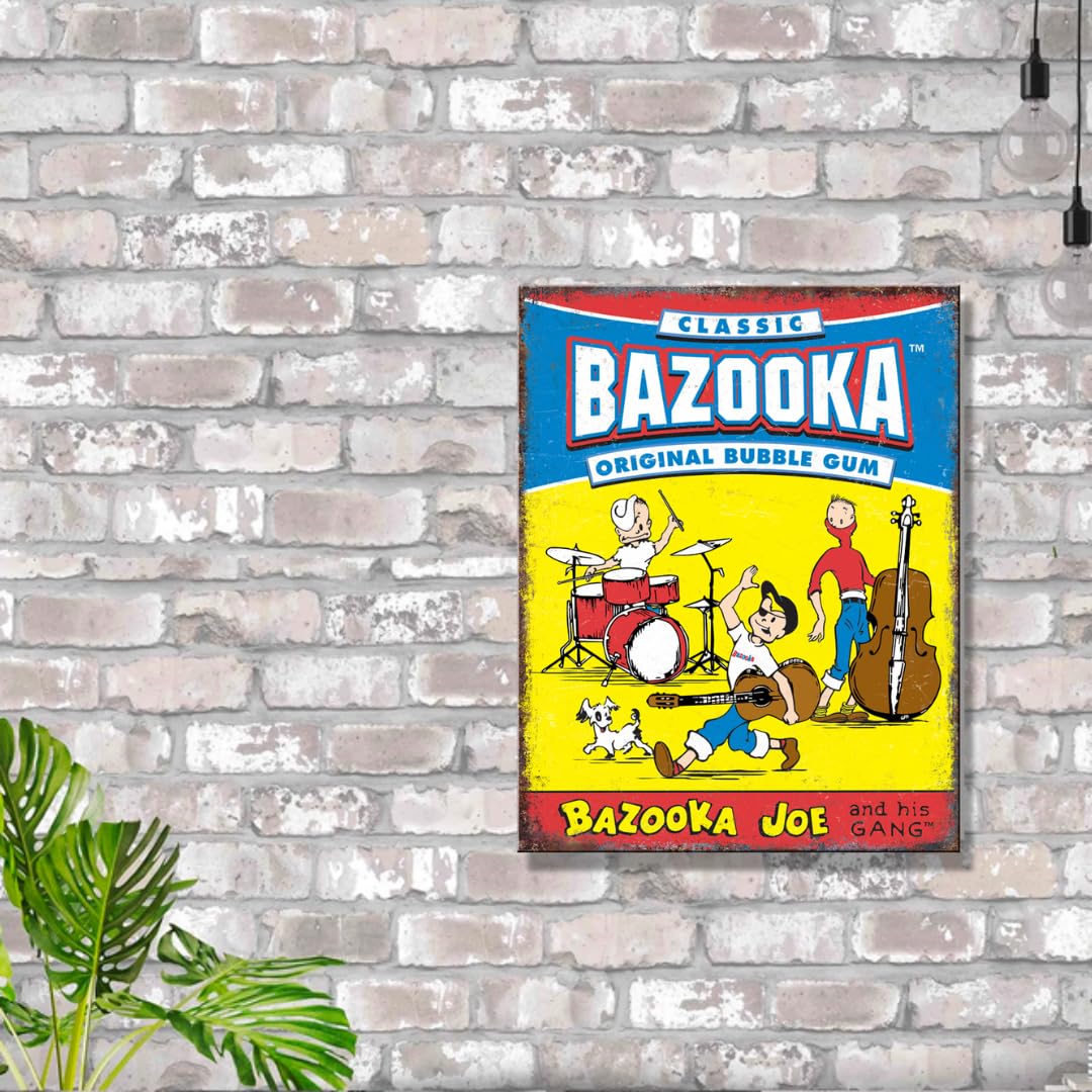 Bazooka Bubble Gum Tin Sign VINTAGE CHEWING GUM TIN
