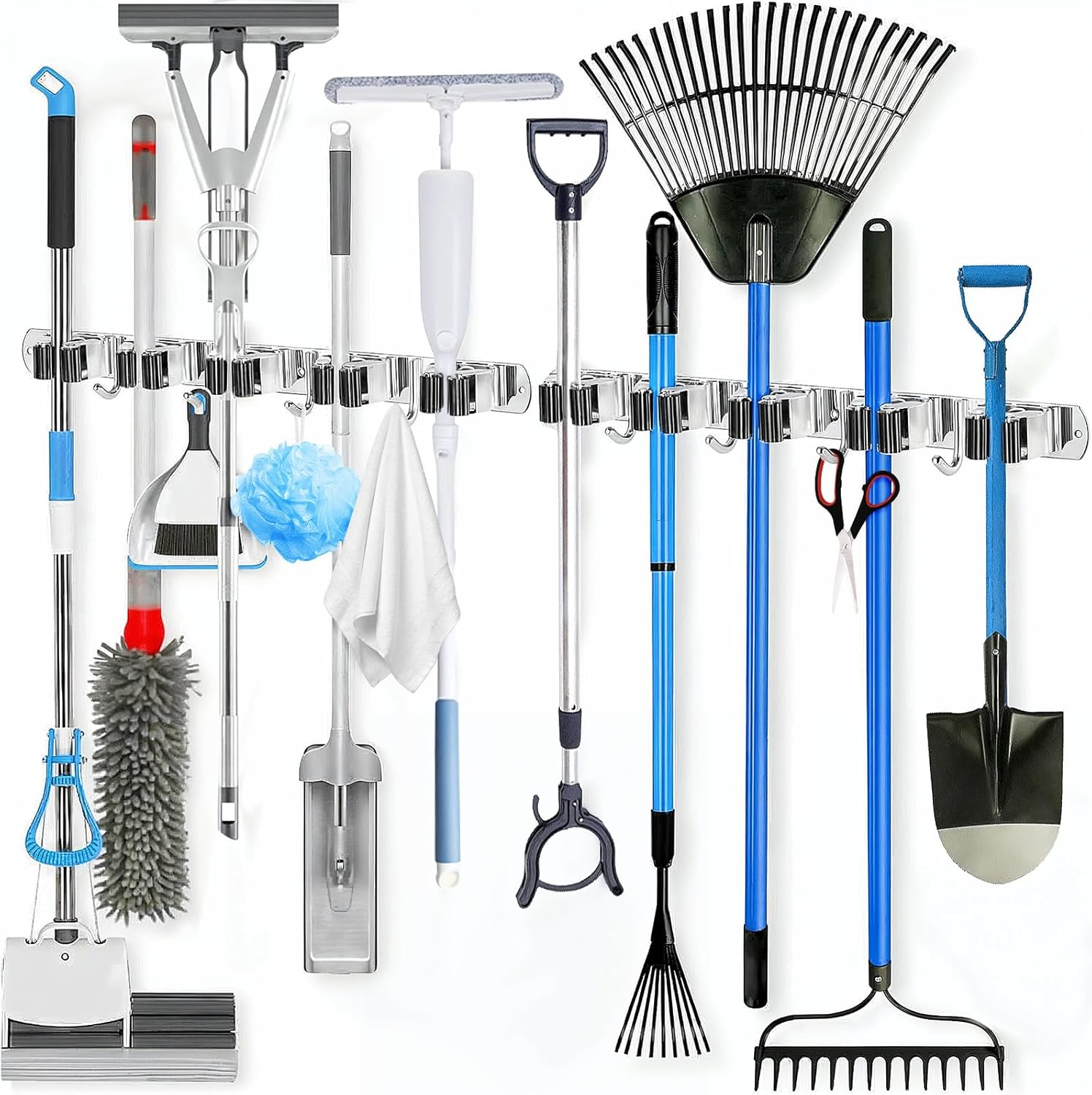 Amazon.com: 2 Pack Heavy Duty Wall Mount Broom Holder – Stainless Steel ...
