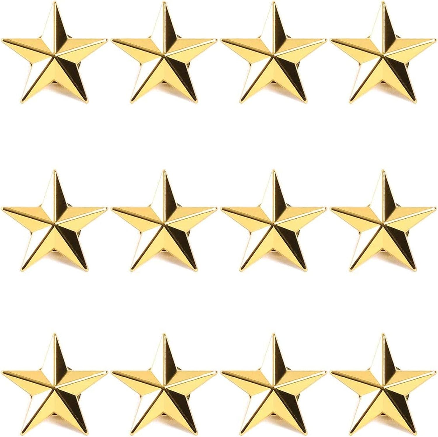 Amazon.com: Gold Point Star Lapel Pins, Enamel Pin Set (1 In, 12 Pack ...