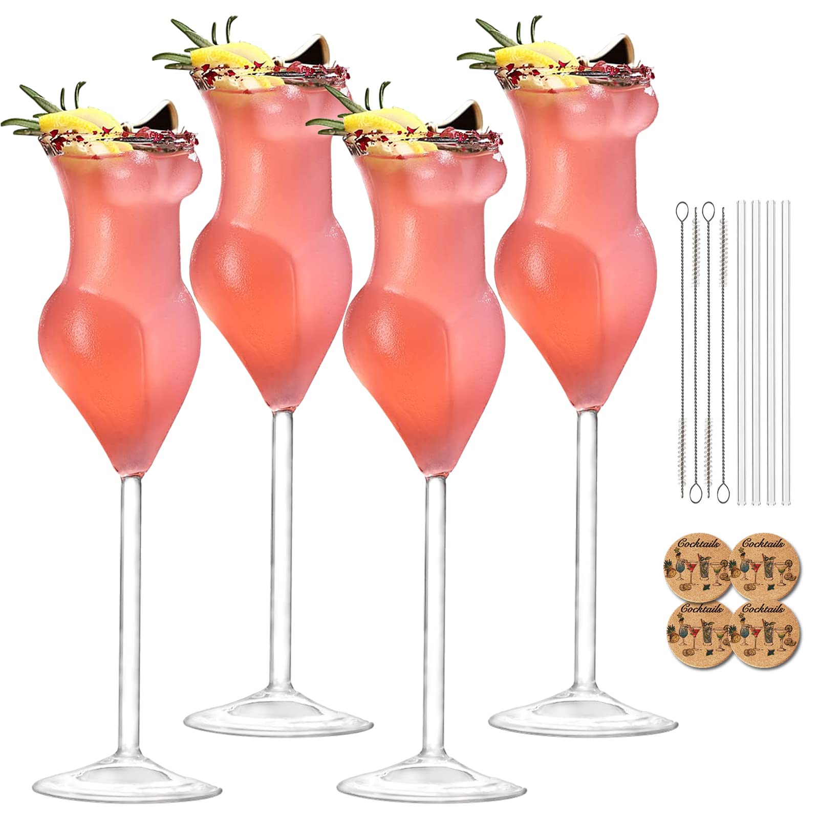 Amazon.com | USEEKRIL Wine Glasses Body Glasses Set of 4 Creative ...