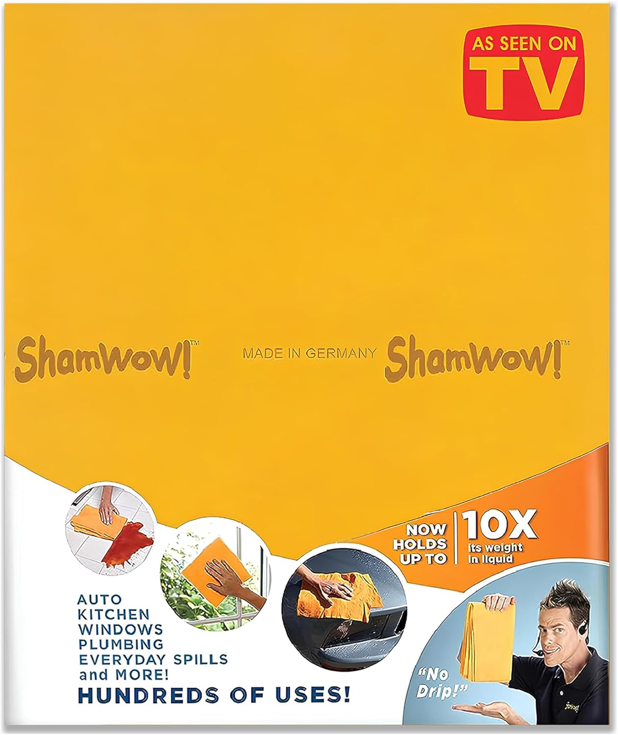 The Original Shamwow - Super Absorbent Multi-Purpose Cleaning Shammy ...
