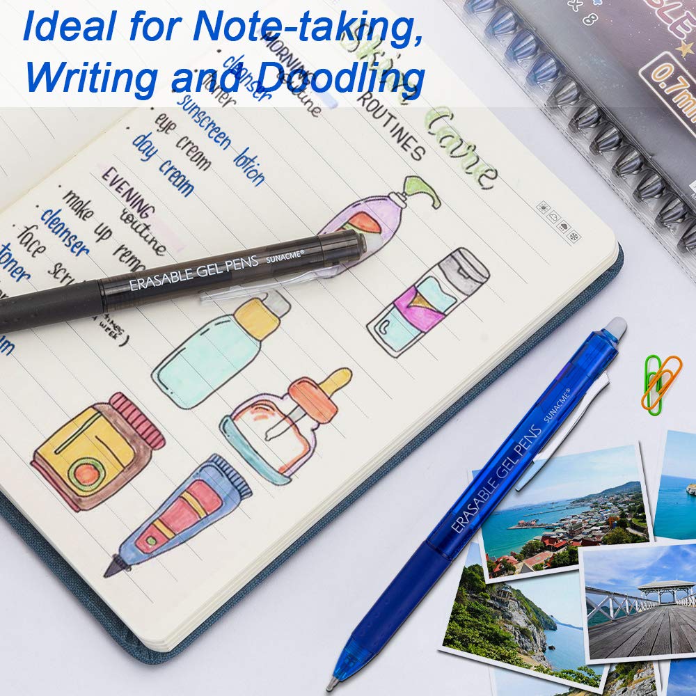 Snapklik.com : Sunacme Erasable Pens, Black Retractable Gel Pens ...
