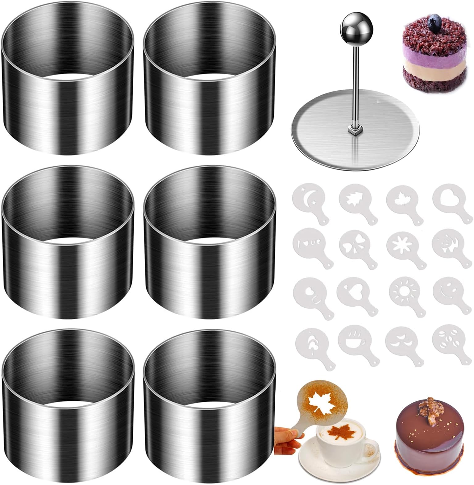 Amazon.com: Cake Ring Mold 3Inch Cake Rings for Baking Round Stainless ...