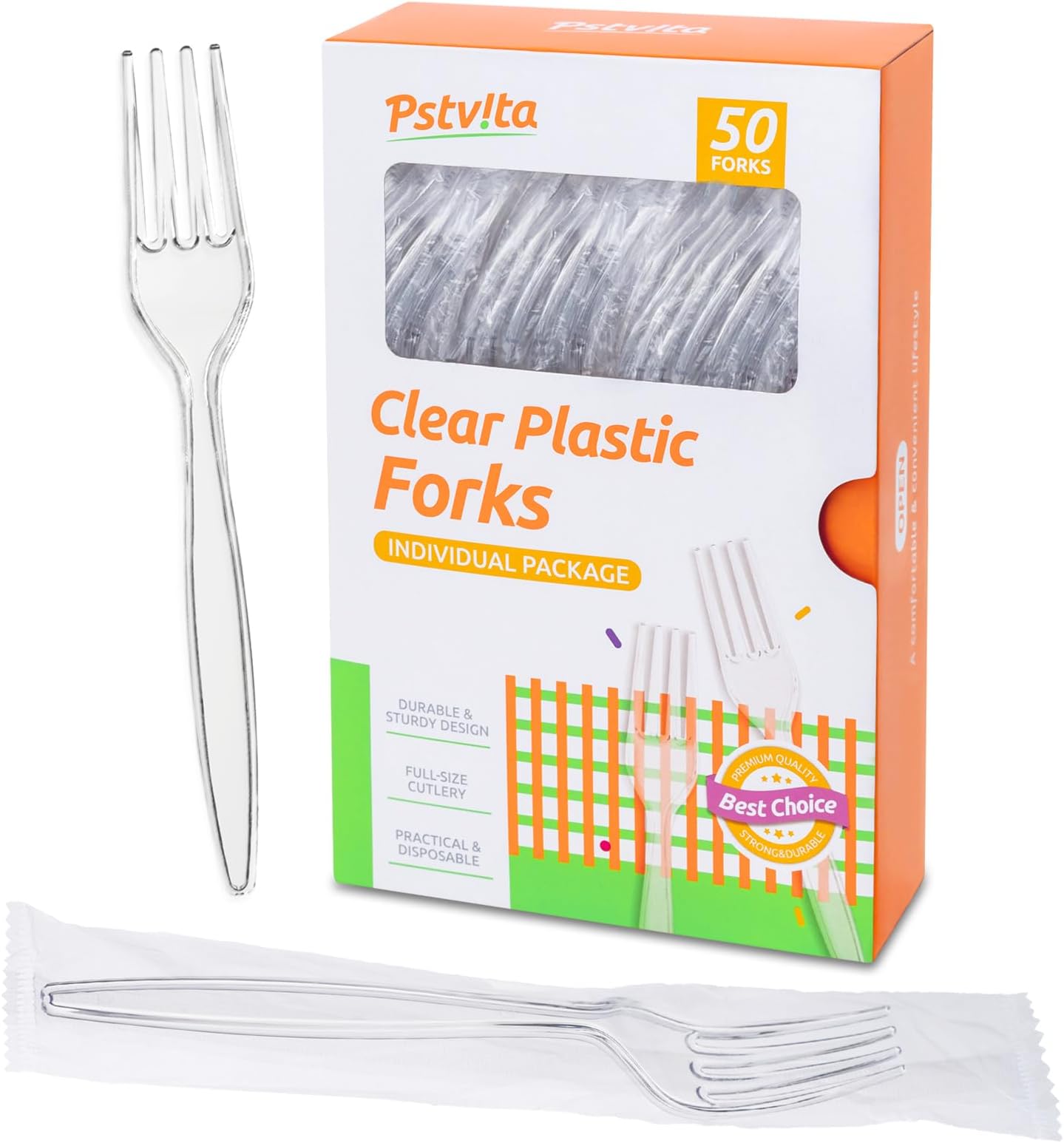Amazon.com: Individuanlly Wrapped Heavy Weight Plastic Fork (Black, 100 ...