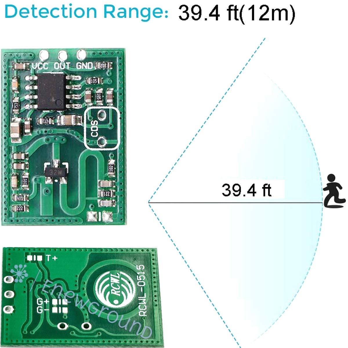 Youmile 5 Pcs 4-18V RCWL-0515 Microwave Radar sensor Detection ...